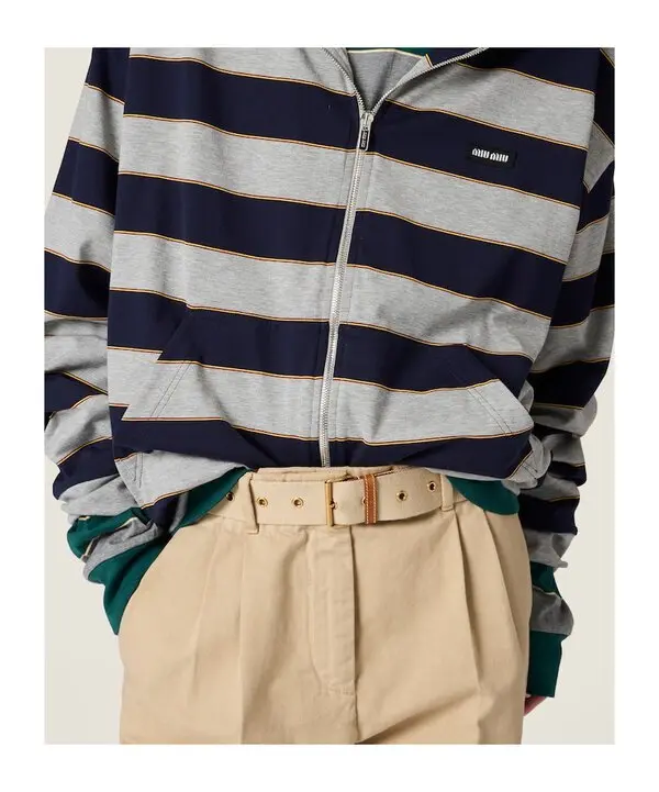 Miu Miu Striped Jersey Hoodie