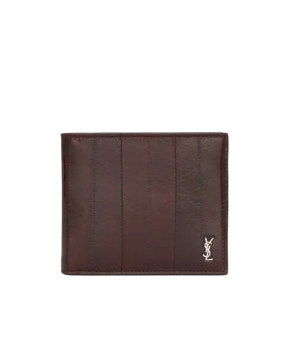 Saint Laurent Logo Wallet - Brown