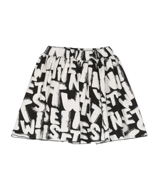 TWINSET Logo Print Flared Skirt