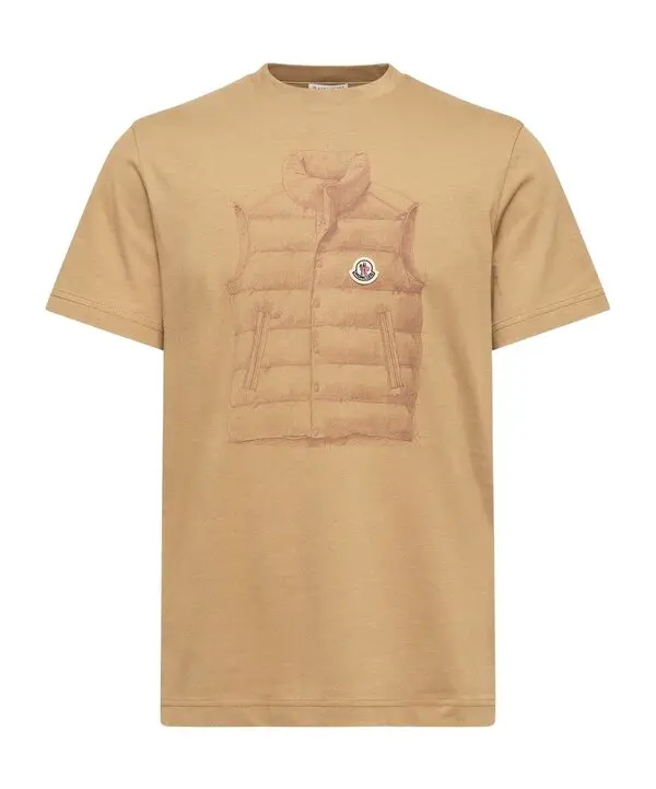 Moncler Down Jacket Print Cotton T-shirt