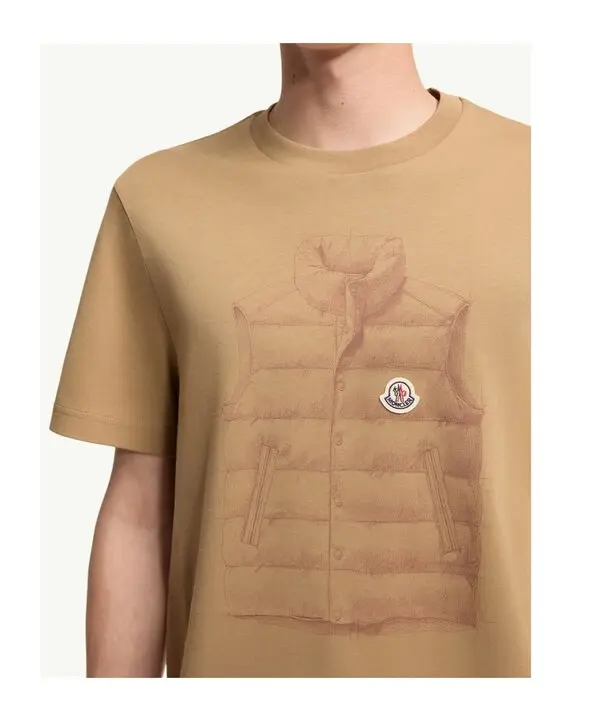 Moncler Down Jacket Print Cotton T-shirt