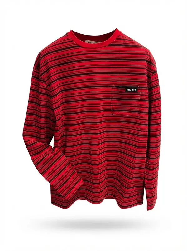 Miu Miu Striped Long Sleeve T-shirt