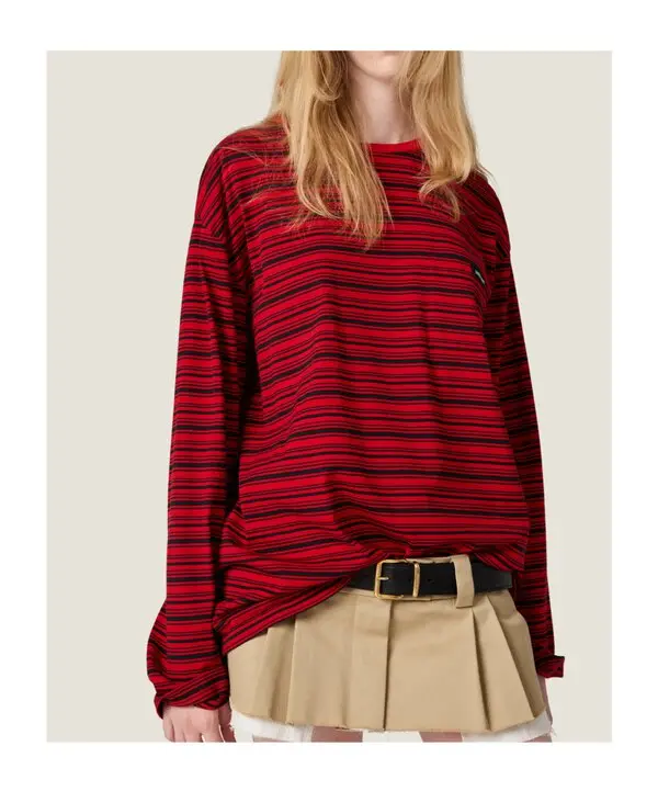 Miu Miu Striped Long Sleeve T-shirt