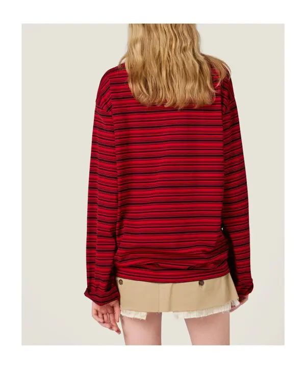 Miu Miu Striped Long Sleeve T-shirt