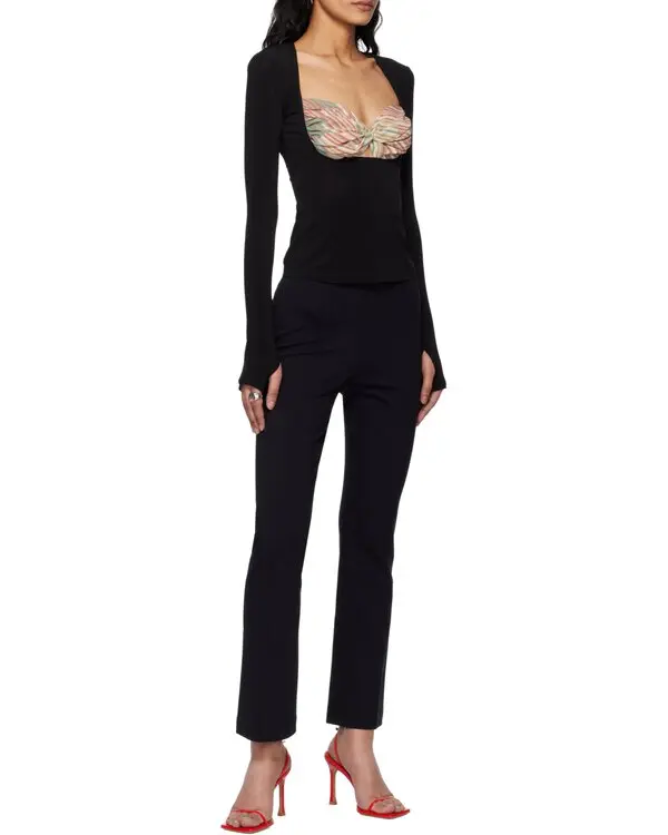 MARINE SERRE Paneled Long-sleeved Blouse
