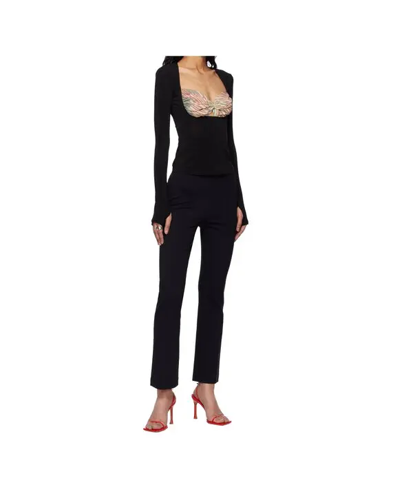 MARINE SERRE Paneled Long-sleeved Blouse