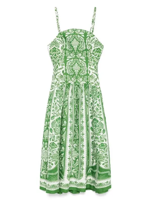 Farm Rio Sleeveless Graphic Patterned Midi Dress