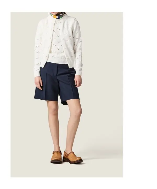 Miu Miu Cotton Cardigan With Ribbed Details