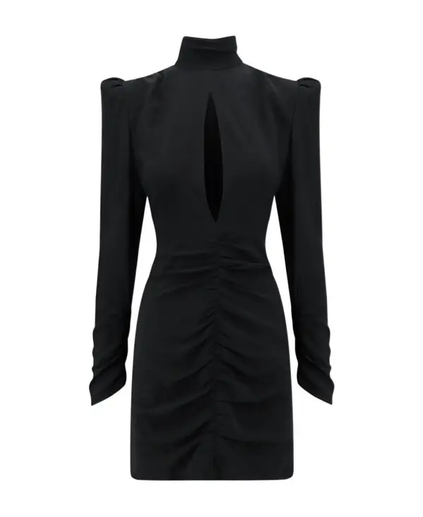 Alessandra Rich Long Sleeve Ruched Mini Dress