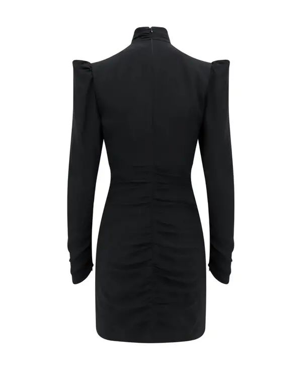 Alessandra Rich Long Sleeve Ruched Mini Dress