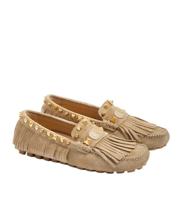 Valentino Garavani Rockstud Plaster Caster Square Toe Loafers