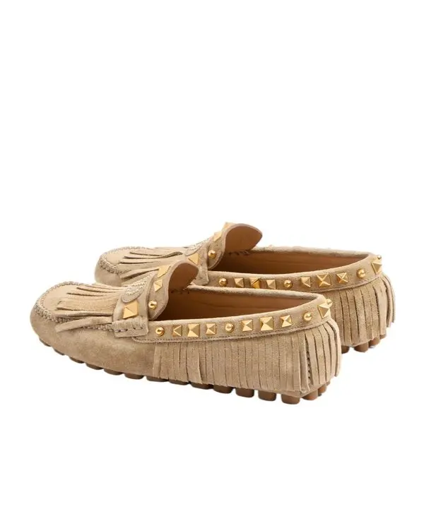 Valentino Garavani Rockstud Plaster Caster Square Toe Loafers