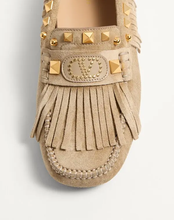 Valentino Garavani Rockstud Plaster Caster Square Toe Loafers