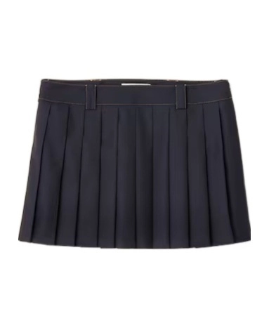 Miu Miu Pleated Batavia Miniskirt - Blue