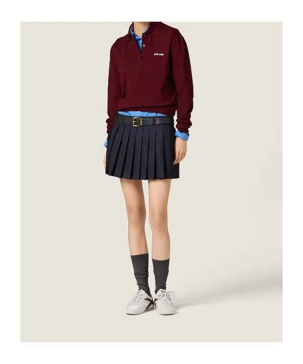 Miu Miu Pleated Batavia Miniskirt