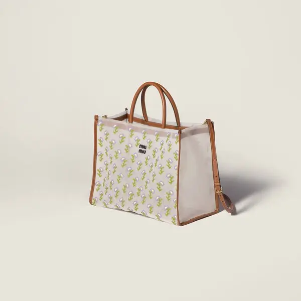 Miu Miu Embroidered Mesh Shopping Bag