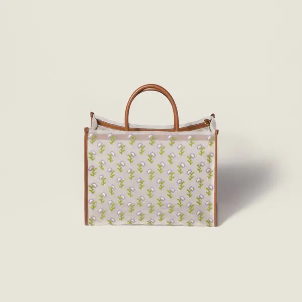 Miu Miu Embroidered Mesh Shopping Bag