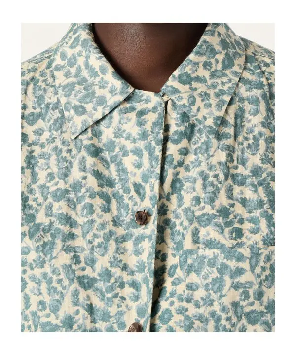 Loro Piana Printed Maxi Dress With Shirt Collar And Belt