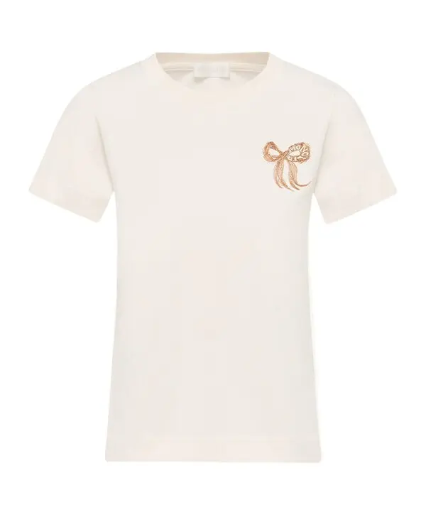 Moncler Embroidered Bow Cotton T-shirt