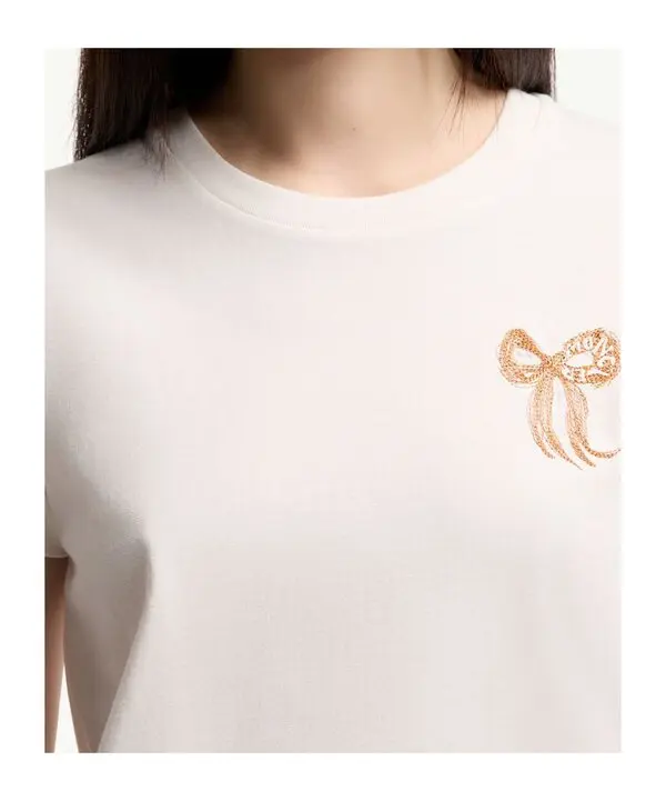 Moncler Embroidered Bow Cotton T-shirt