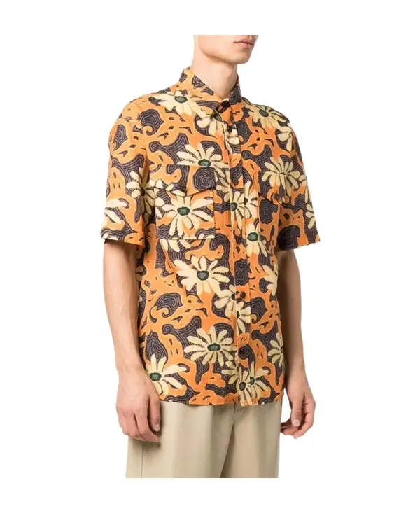 Nanushka Floral Printed Short-sleeved Shirt
