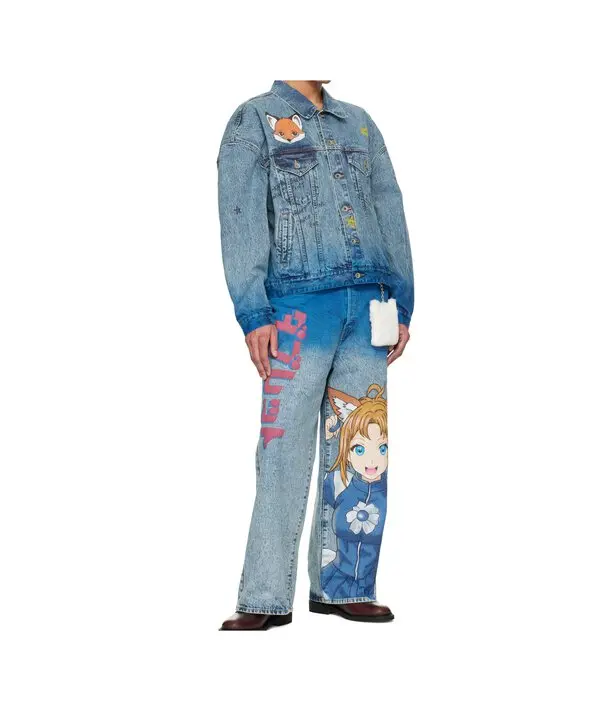 DOUBLET Anime Hand-printing Denim Jacket