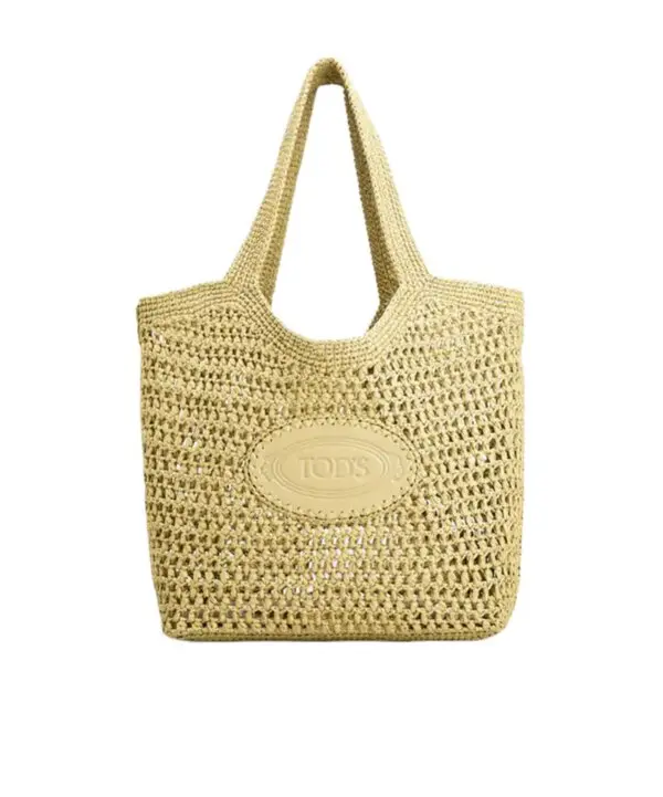 TOD'S Shopping Bag In Raffia And Leather Medium