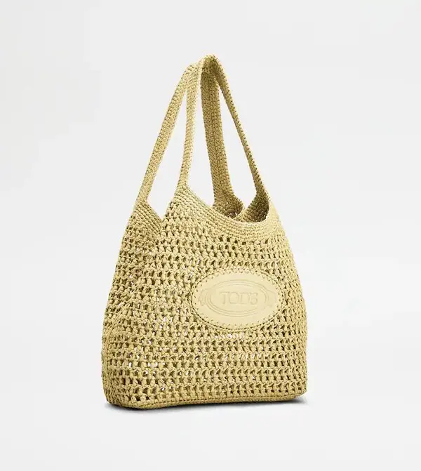 TOD'S Shopping Bag In Raffia And Leather Medium