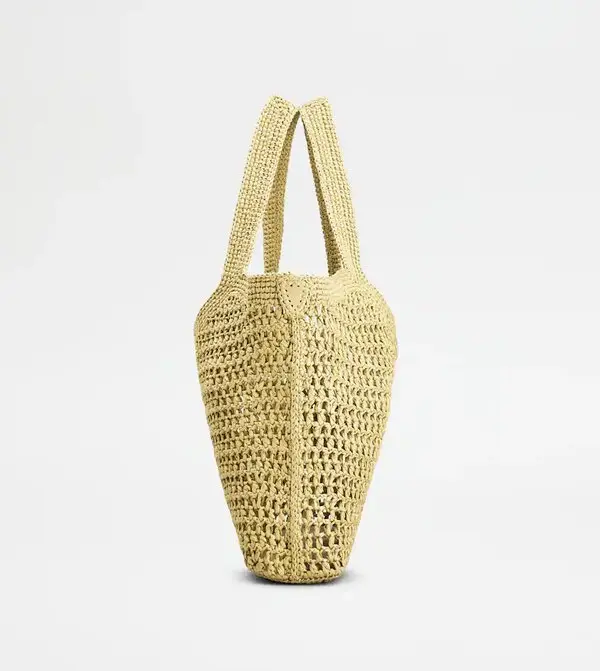 TOD'S Shopping Bag In Raffia And Leather Medium