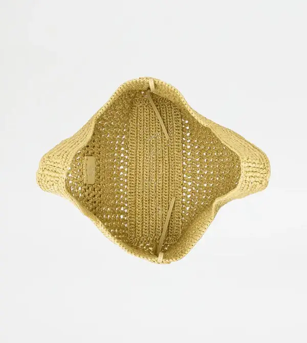 TOD'S Shopping Bag In Raffia And Leather Medium