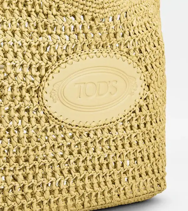 TOD'S Shopping Bag In Raffia And Leather Medium