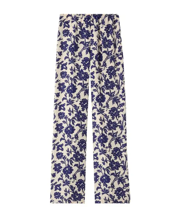 Loro Piana High-waisted Floral Print Casual Pants