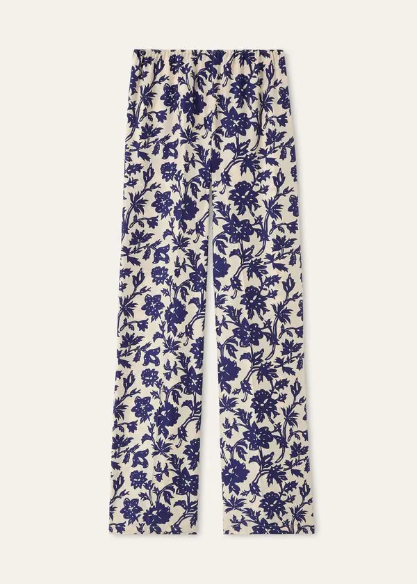 Loro Piana High-waisted Floral Print Casual Pants