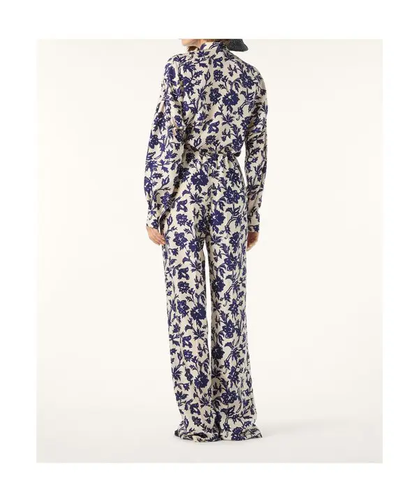 Loro Piana High-waisted Floral Print Casual Pants