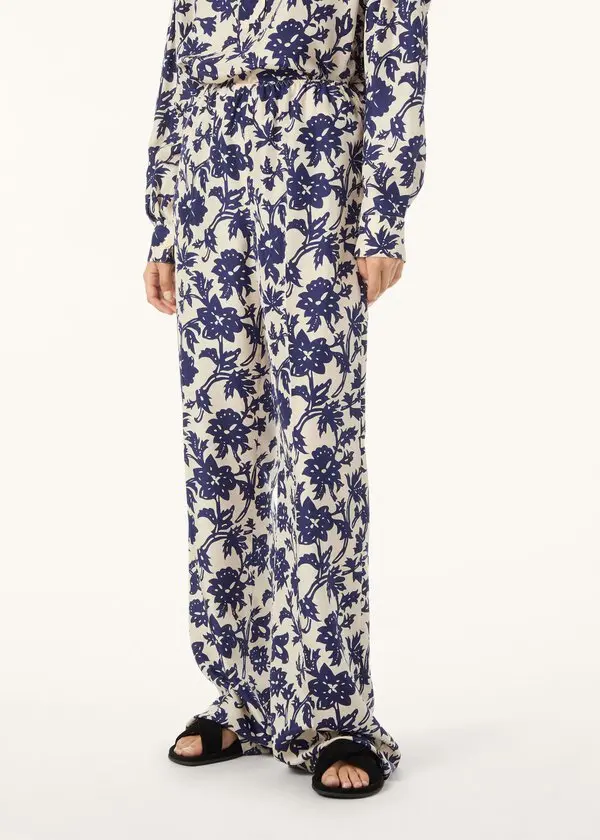 Loro Piana High-waisted Floral Print Casual Pants