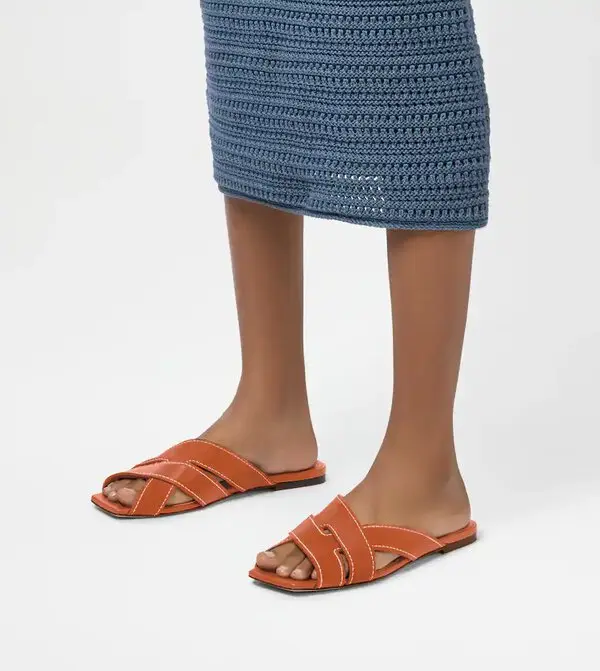 TOD'S Crossed-strap Sandals With Quilted Details - Red