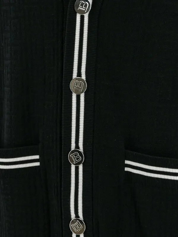 Balmain V-neck Knitted Cardigan With Logo Buttons