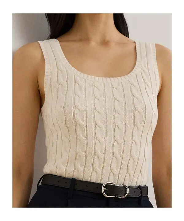 Ralph Lauren Cable-knit Scoop-neck Top - No