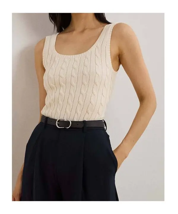 Ralph Lauren Cable-knit Scoop-neck Top - No