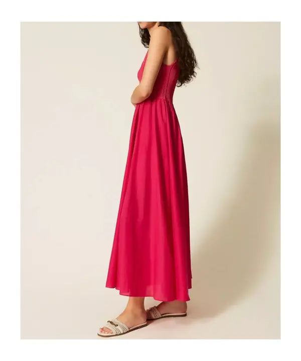 TWINSET Knitted Sleeveless Maxi Dress With V-neck - Red