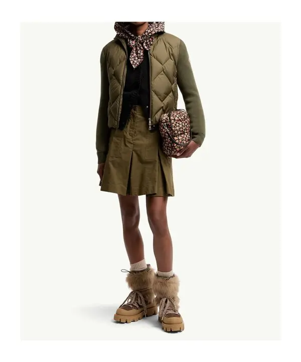 Moncler Wool Cashmere Padded Zip-up Cardigan