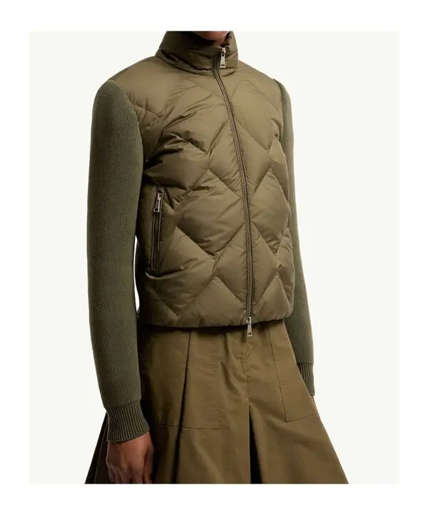 Moncler Wool Cashmere Padded Zip-up Cardigan