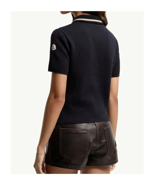 Moncler Cotton Knit Polo Shirt