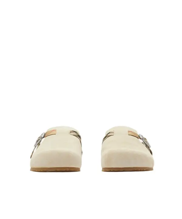 Burberry Checked Buckle Clogs - Bake
