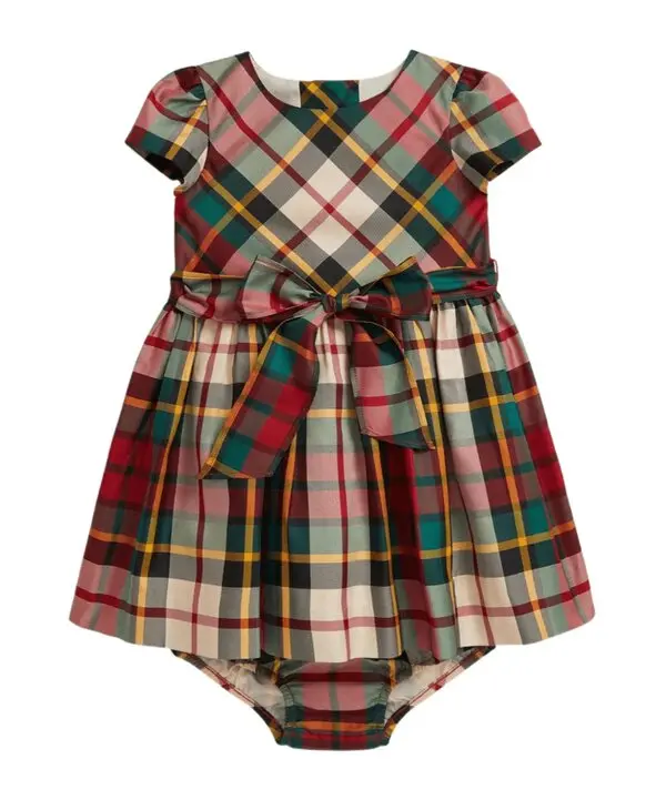 Ralph Lauren Plaid Dress With Bow Detail