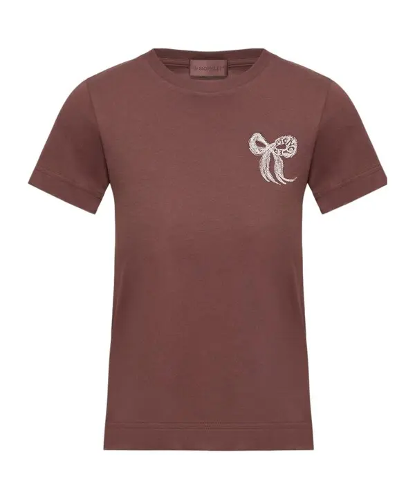 Moncler Embroidered Bow Cotton T-shirt