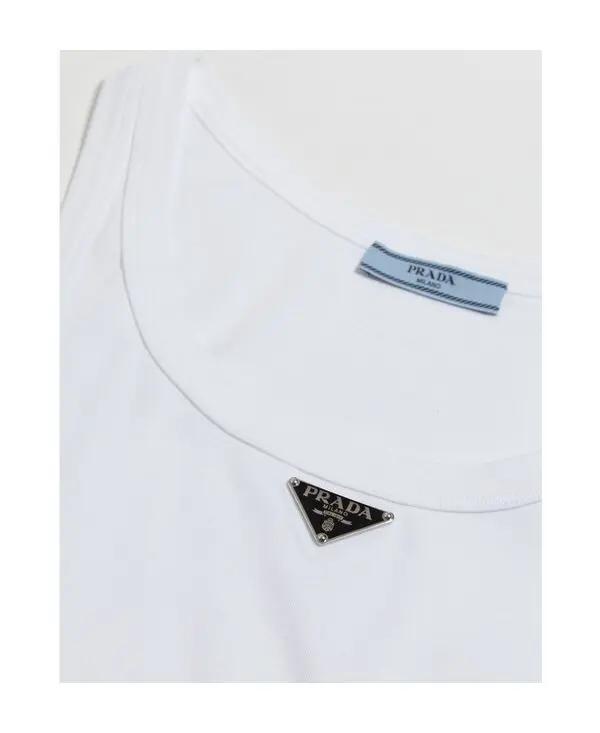 Prada Embellished Logo Tank Top