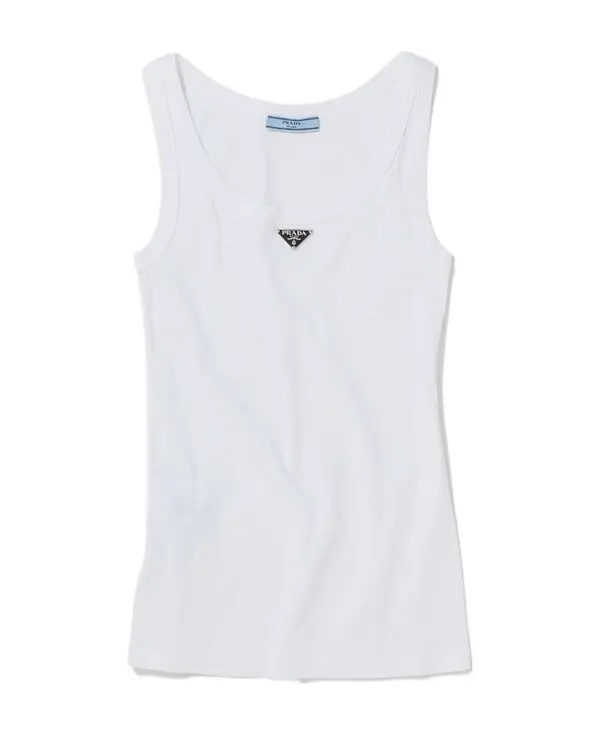 Prada Embellished Logo Tank Top
