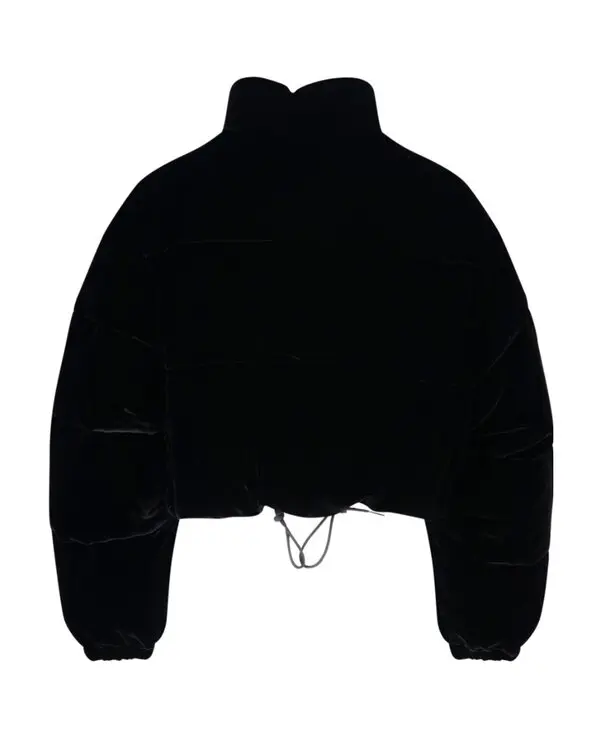Prada Convertible Cropped Velvet Down Jacket