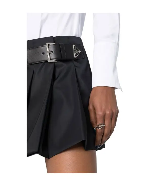 Prada Pleated Re-nylon Mini Skirt